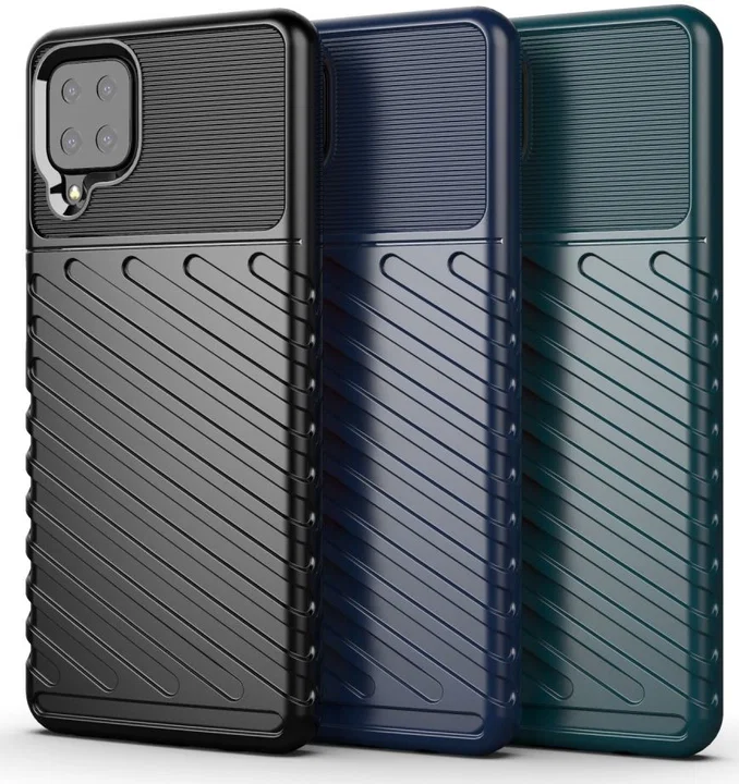 Samsung Galaxy M12 / A12 Twill Thunder Texture Back Cover Zwart | gsmpunt