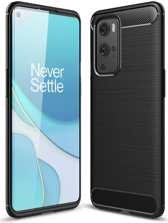 OnePlus 9 Pro Hoesje Geborsteld TPU Flexibele Back Cover Zwart | gsmpunt
