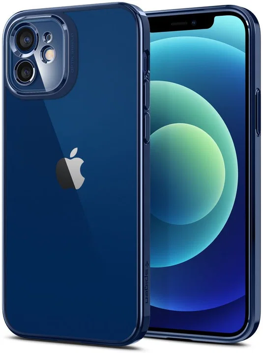 Spigen Optik Crystal Apple iPhone 12 Hoesje Transparant/Blauw | gsmpunt