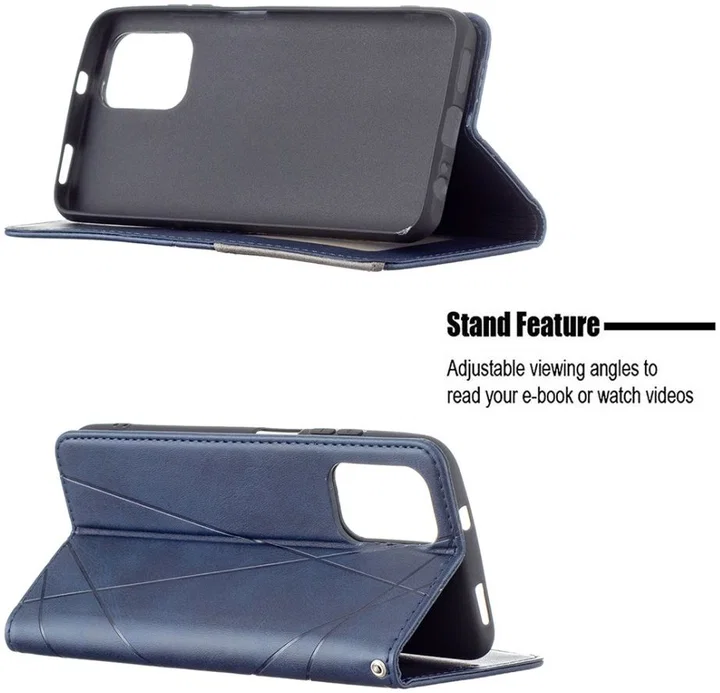 Xiaomi Redmi Note 10/10S Hoesje Portemonnee Book Case Geometrie Blauw ...