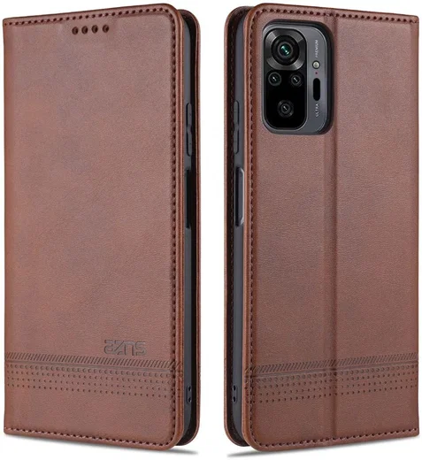 Xiaomi Redmi Note 10 Pro Hoesje Portemonnee Book Case Coffee | gsmpunt