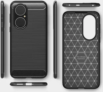 Huawei P50 Hoesje Geborsteld TPU Flexibele Back Cover Zwart | gsmpunt