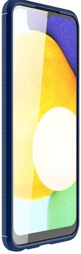 Samsung Galaxy M22/A22 4G Hoesje Siliconen Carbon TPU Back Cover Blauw ...