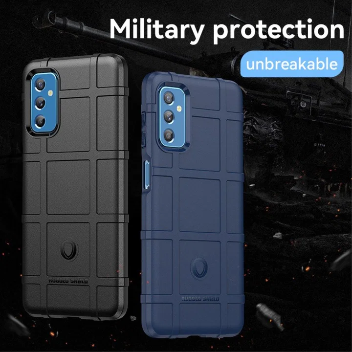 Samsung Galaxy M52 5G Hoesje Shock Proof Rugged Back Cover Blauw | gsmpunt