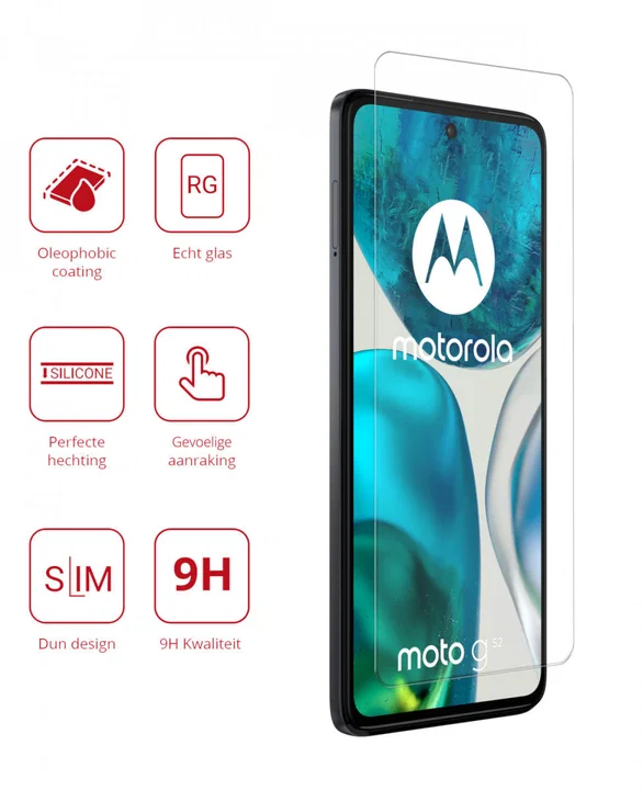 Rosso Motorola Moto G52 9H Tempered Glass Screen Protector | gsmpunt