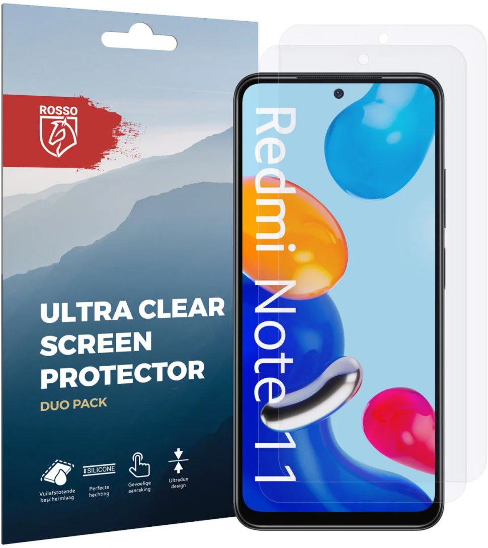 Rosso Redmi Note 11 5G / 11S Ultra Clear Screen Protector Duo Pack ...