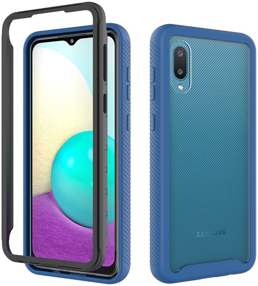 Samsung Galaxy M02 Hoesje Full Protect 360° Cover Hybride Blauw | gsmpunt
