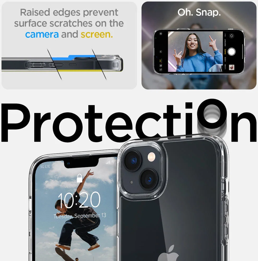 Spigen Crystal Hybrid Apple iPhone 14 Hoesje Back Cover Transparant ...