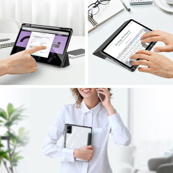 Dux Ducis Toby Xiaomi Redmi Pad Hoes Tri-Fold Book Case Zwart | gsmpunt