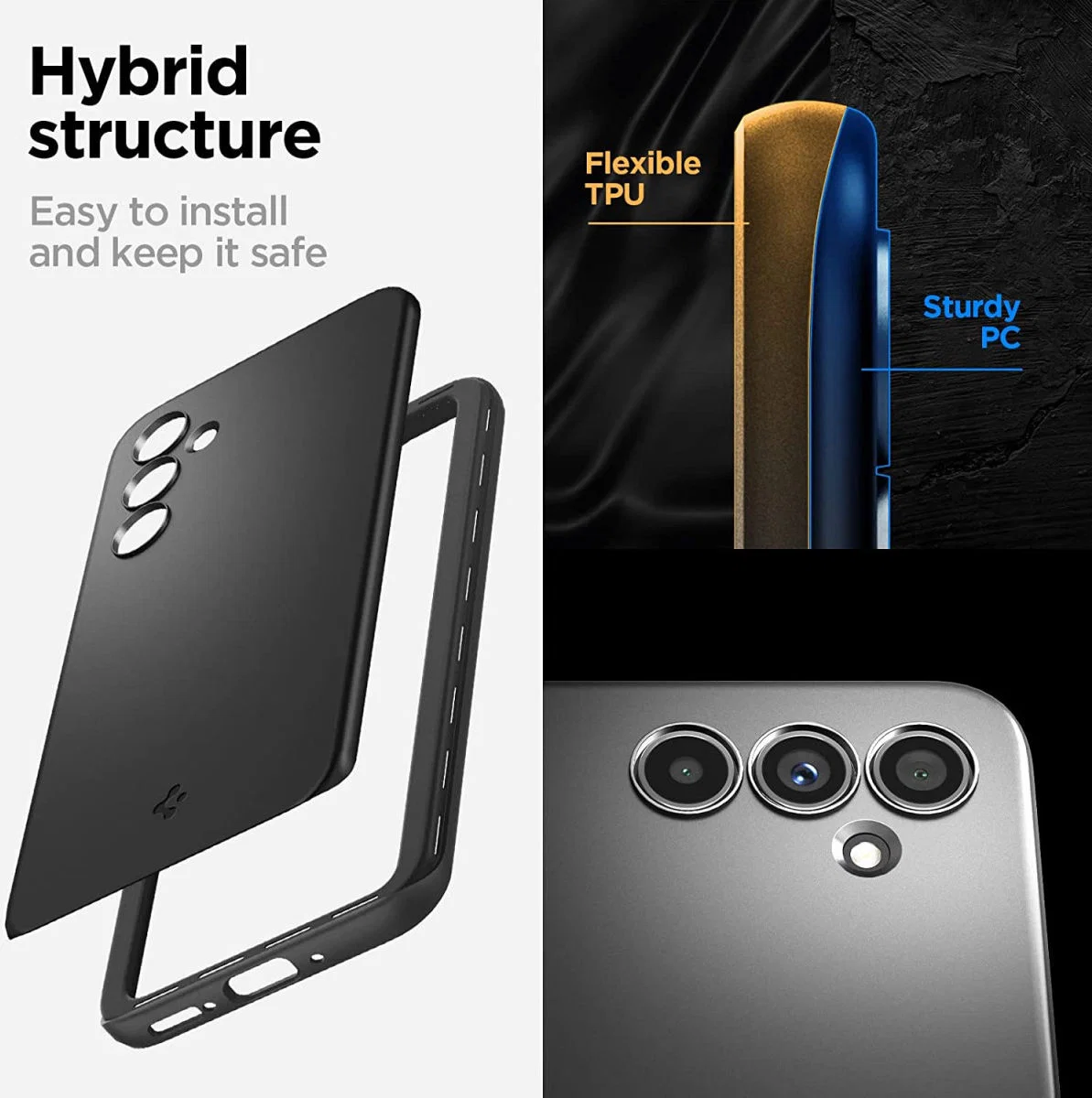 Spigen Thin Fit Samsung Galaxy A54 Hoesje Back Cover Zwart | gsmpunt
