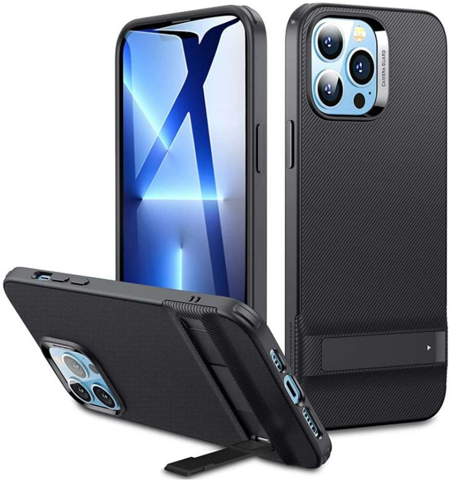 ESR Air Shield Boost iPhone 13 Pro Max Hoesje Kickstand Zwart | gsmpunt