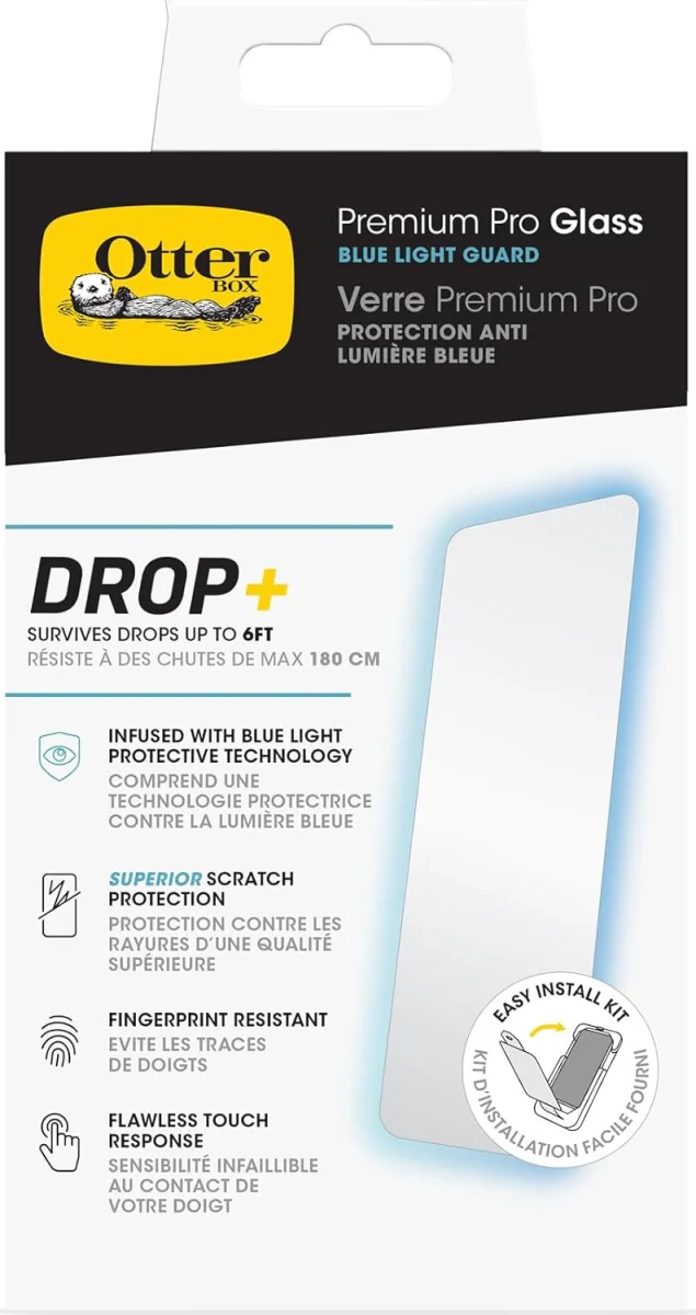 OtterBox Premium Pro Glass iPhone 15 Plus Blue Light Screen Protector ...