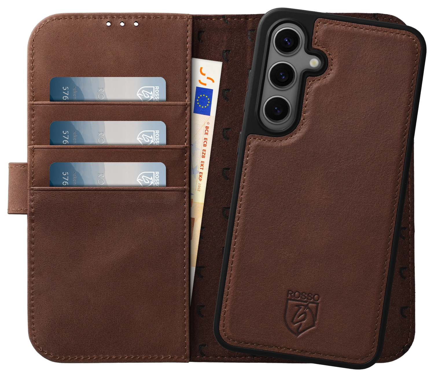 Rosso Elite Samsung Galaxy S24 Plus Hoesje MagSafe Leer Bruin | gsmpunt