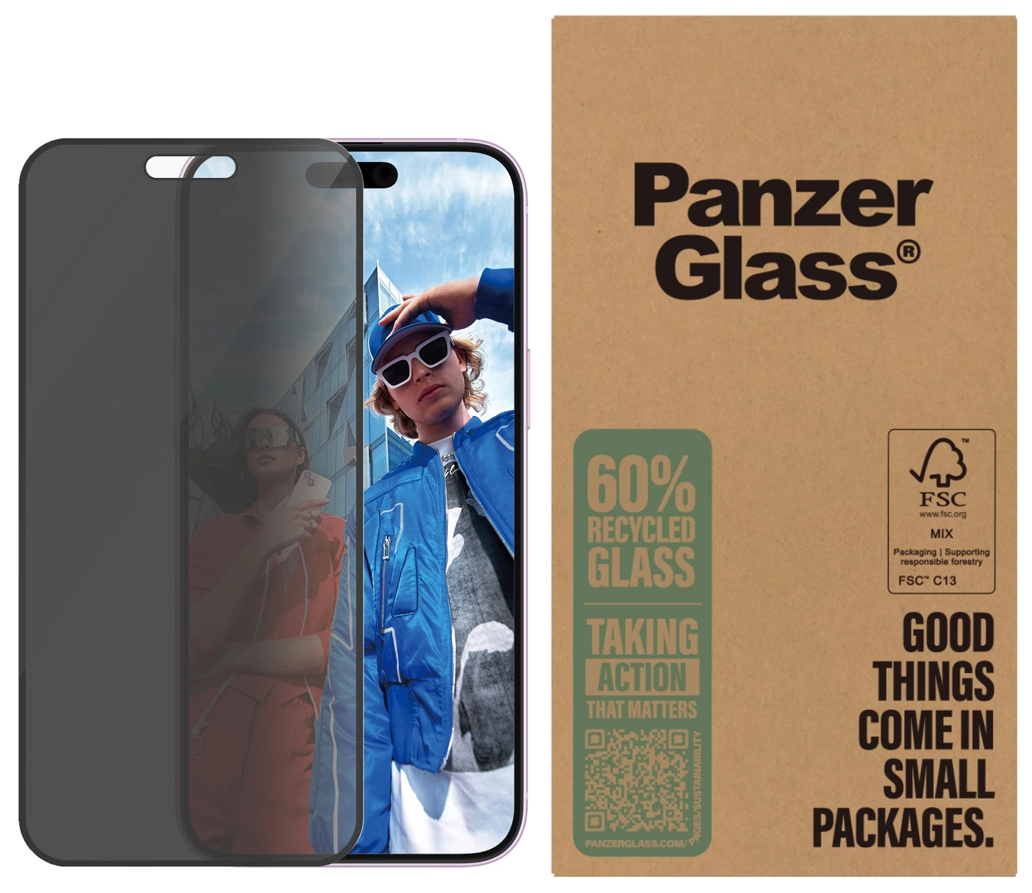 PanzerGlass Ultra-Wide iPhone 16 Plus / 15 Plus Privacy Glass | gsmpunt