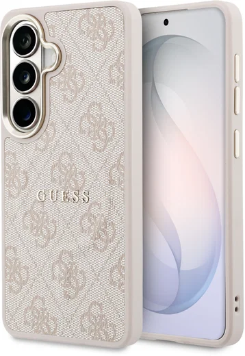 Guess 4G Embossed Ring Samsung Galaxy S26 Hoesje MagSafe Roze | gsmpunt