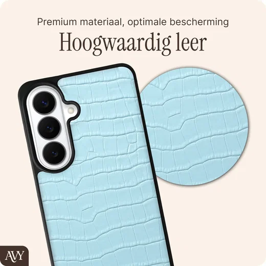 AVY Samsung Galaxy S26 - Statement Kit - Croco Blauw - Long Leather ...