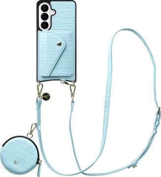 AVY Samsung Galaxy S26 - Statement Kit - Croco Blauw - Long Leather ...