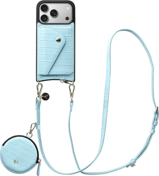 AVY Apple iPhone 17 Pro - Statement Kit - Croco Blauw - Long Leather ...