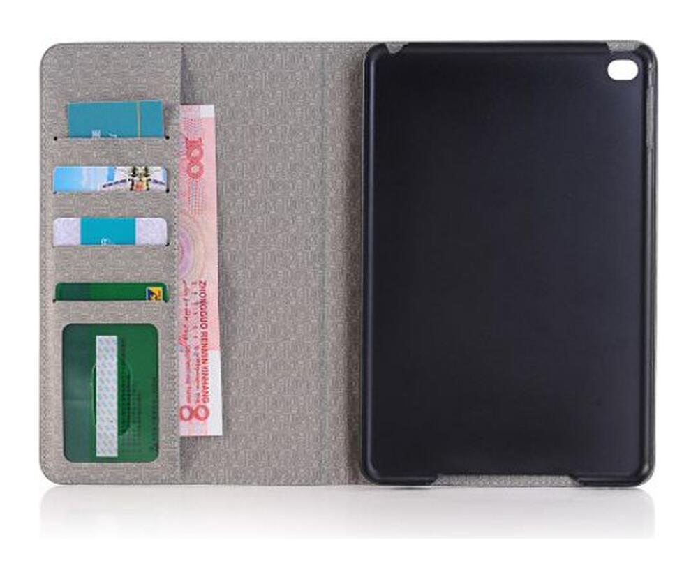 Apple iPad Mini 4 Texture Wallet Book Case Grijs | gsmpunt