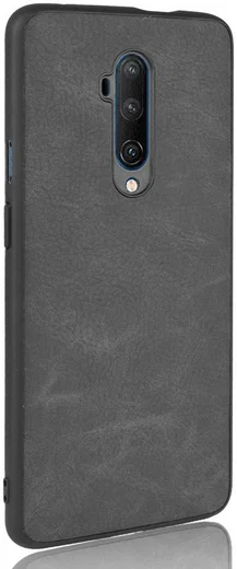OnePlus 7T Pro Back cover met Lederen Coating Zwart | gsmpunt