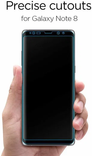Spigen Galaxy Note 8 Curved Tempered Glass Screen Protector Zwart | gsmpunt