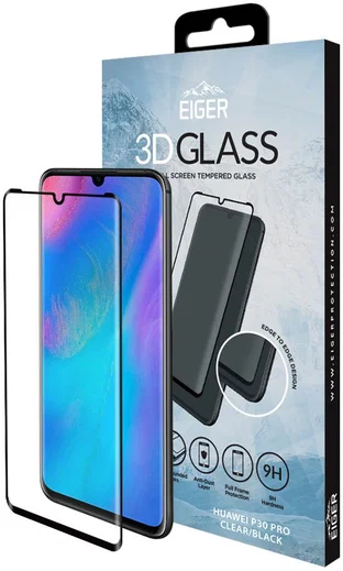 Eiger Tempered Glass Screen Protector Huawei P30 Pro Zwart | gsmpunt