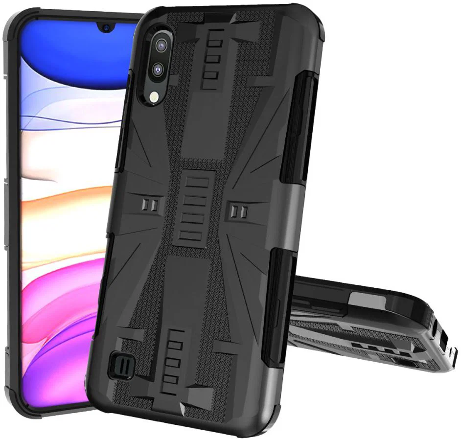 Samsung Galaxy A10 / M10 Modern Hybride Hoesje Zwart | gsmpunt