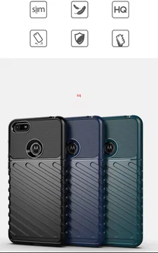 Motorola Moto E6 Play Twill Thunder Texture Back Cover Blauw | gsmpunt
