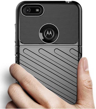 Motorola Moto E6 Play Twill Thunder Texture Back Cover Blauw | gsmpunt