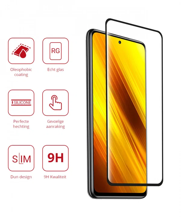 Rosso Xiaomi Poco X3 / X3 Pro Screenprotector 9H Tempered Glass | gsmpunt