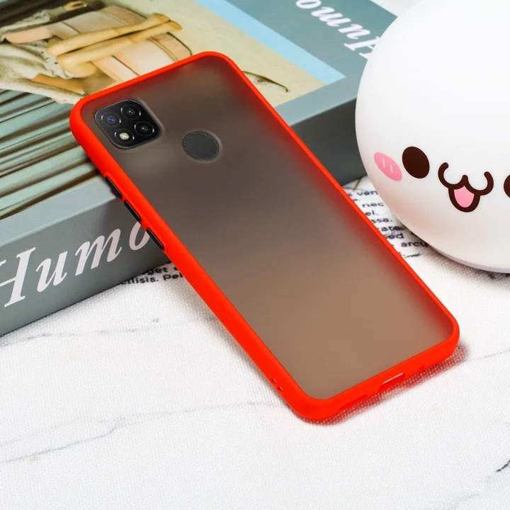Xiaomi Redmi 9C Matte Hoesje met Bumper Rood | gsmpunt