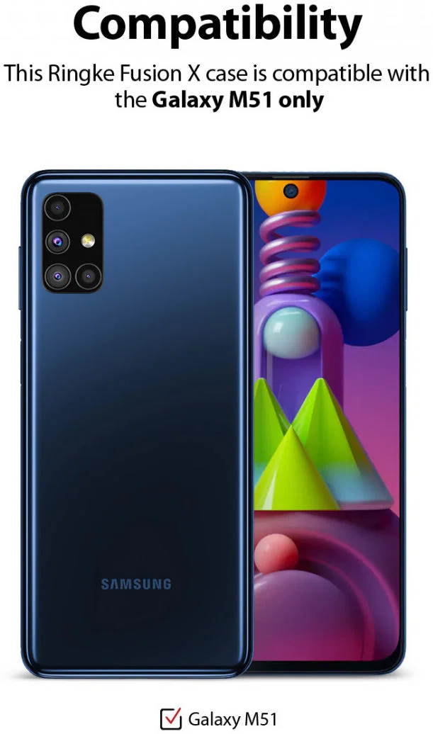Ringke Fusion X Samsung Galaxy M51 Hoesje Back Cover Camo Zwart | gsmpunt
